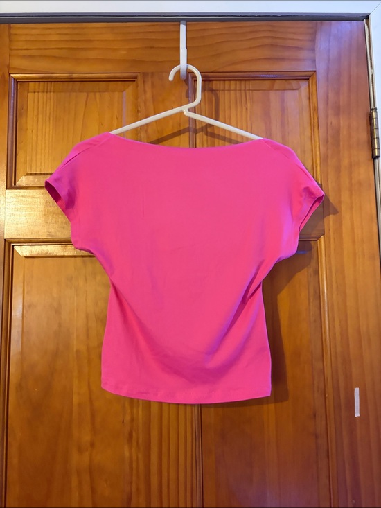 SHEIN | Tops | Shein Hot Pink Short Sleeve Backless Top | Poshmark